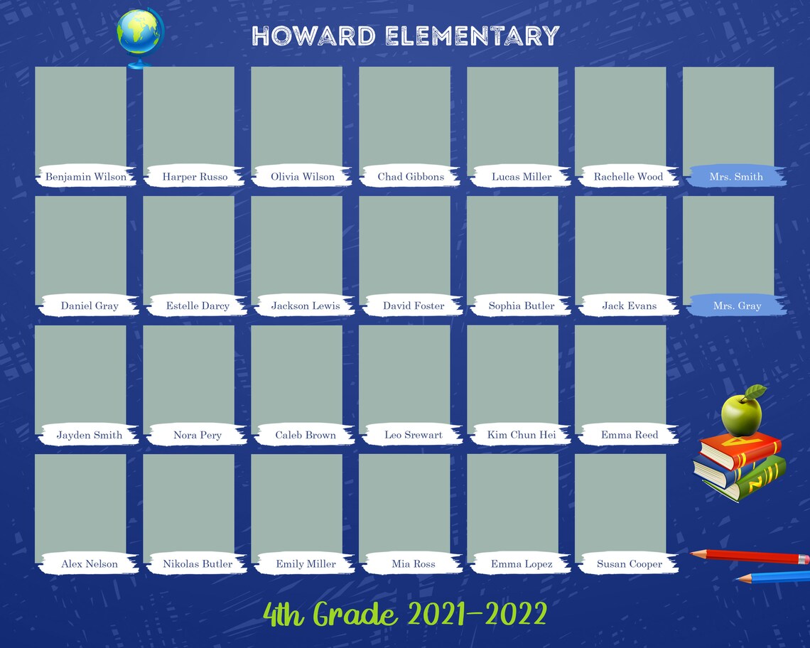 Instant Download Template School Class Photo School Photo | Etsy