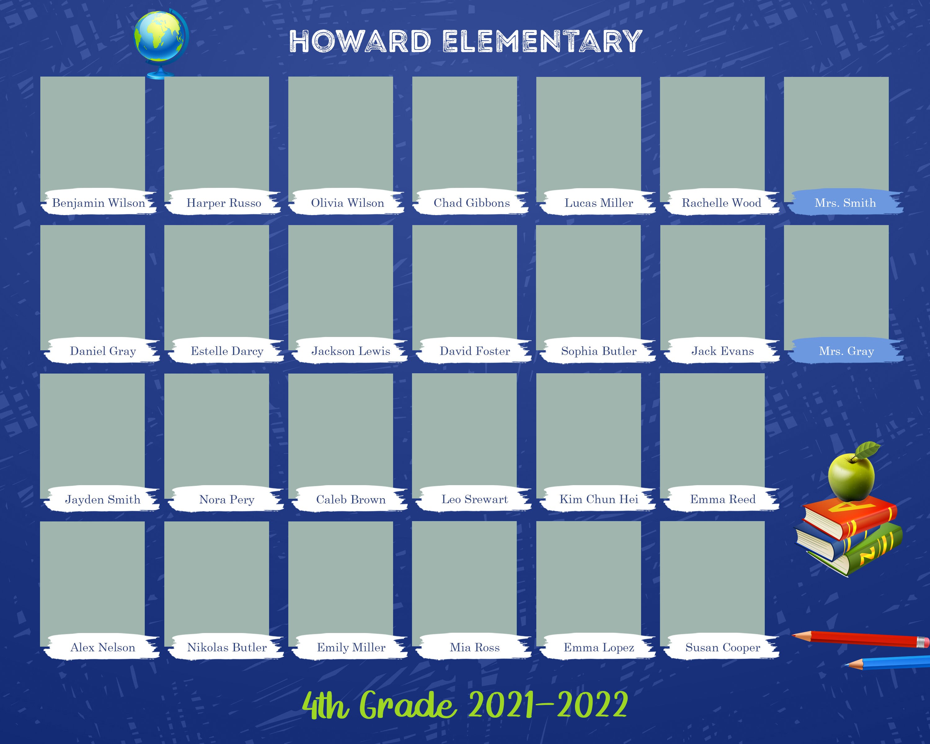 Instant Download Template School Class Photo School Photo - Etsy