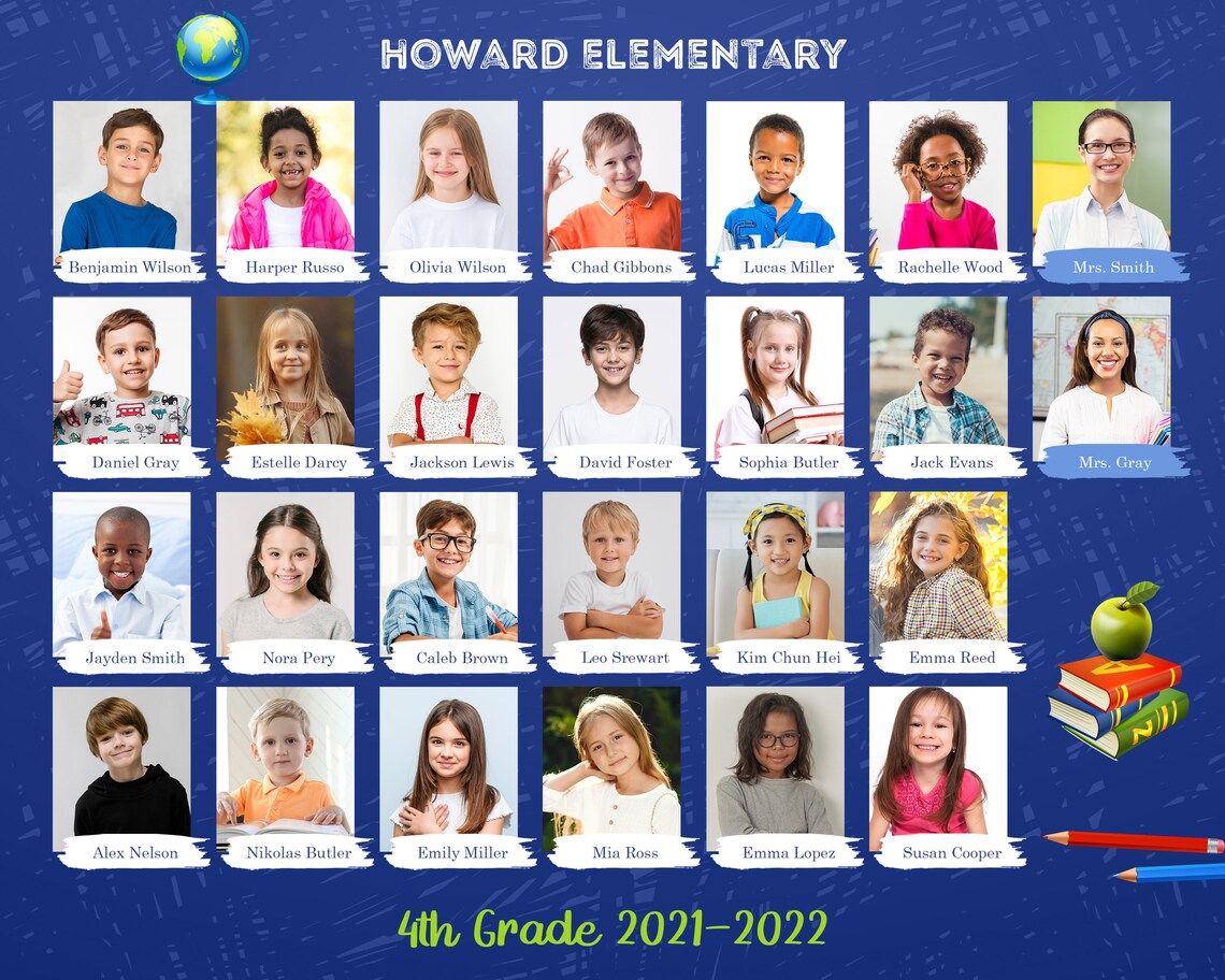 Instant Download Template School Class Photo School Photo | Etsy