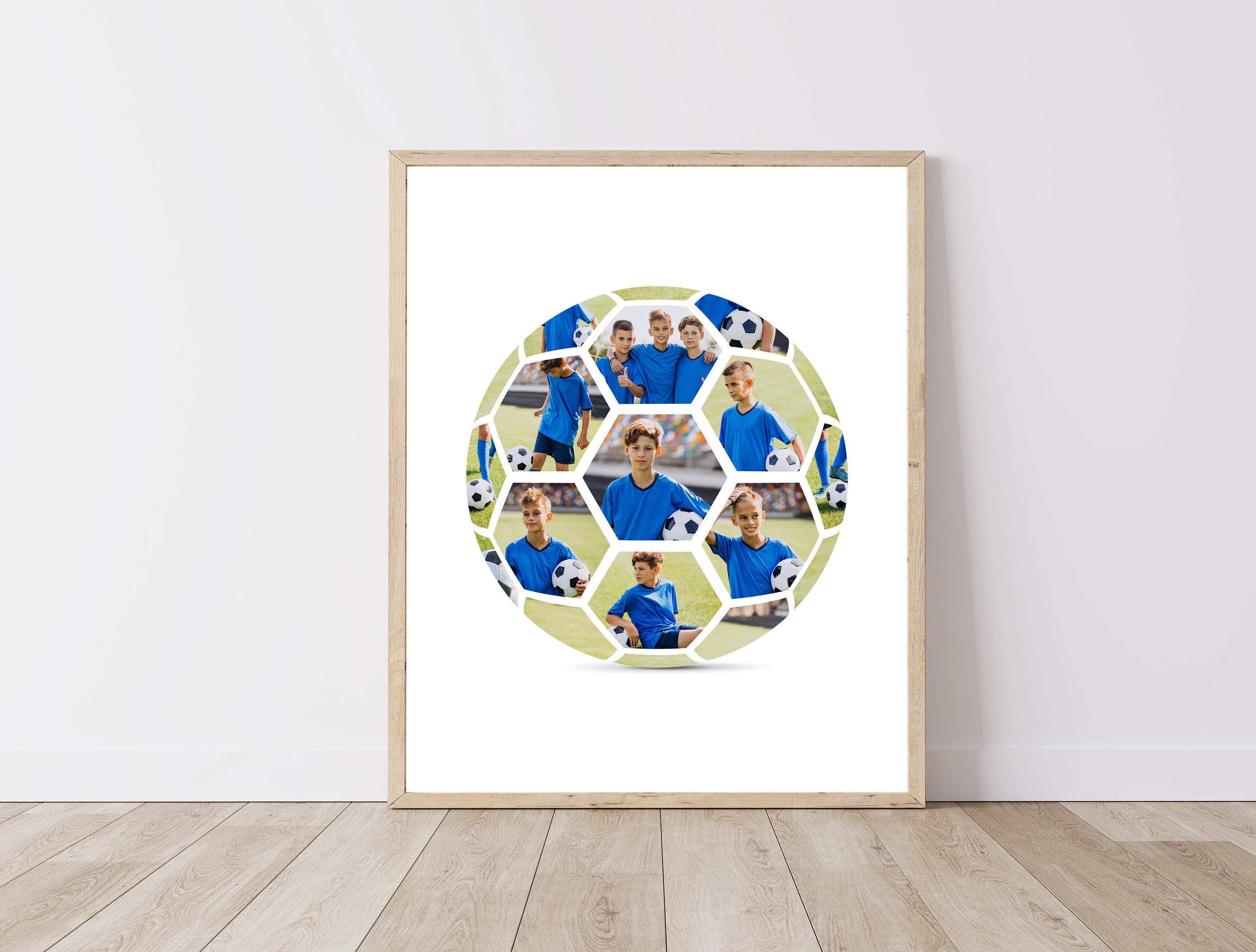 Collage de fotos de balón de fútbol Canva plantilla de balón - Etsy España