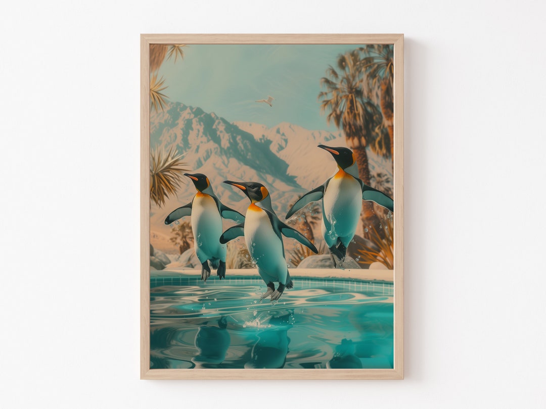 Penguins Poster Art, Penguins Wall Art, California, Art Print - Etsy