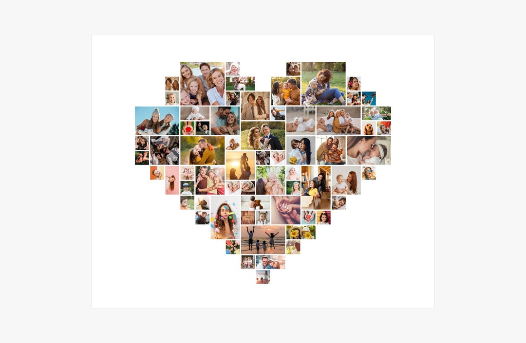 Heart Family Photo Collage Edit in Canva, Love Collage, Family Photo ...