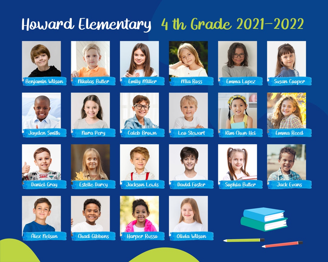 School Class Photo Template: 8x10 Photoshop File (instant Download) - Etsy