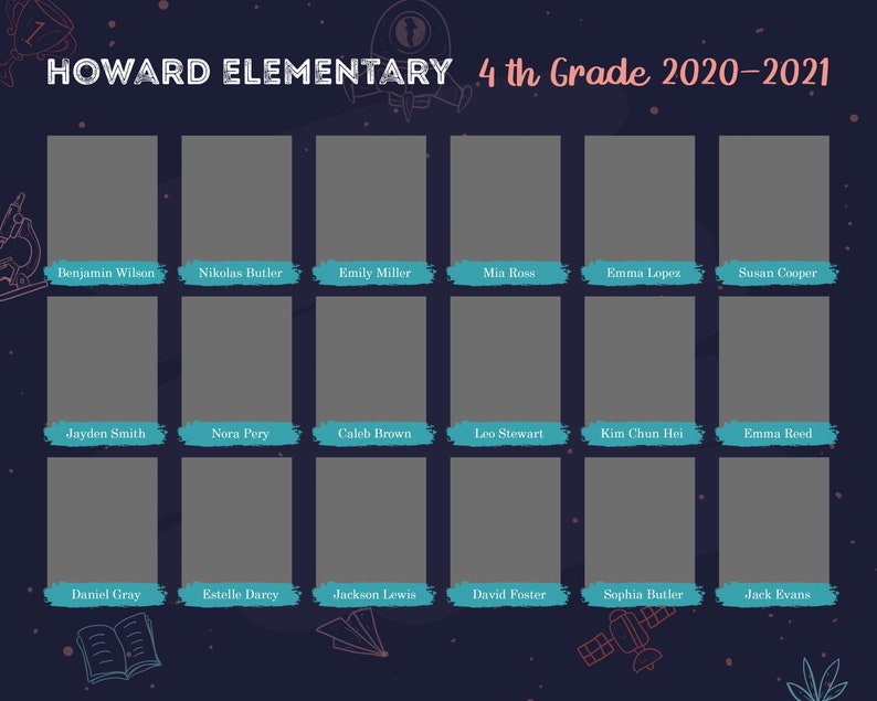 Instant Download Template School Class Photo School Photo | Etsy