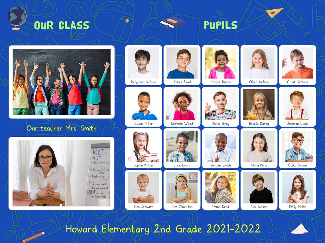 Instant Download Template School Class Photo School Photo | Etsy