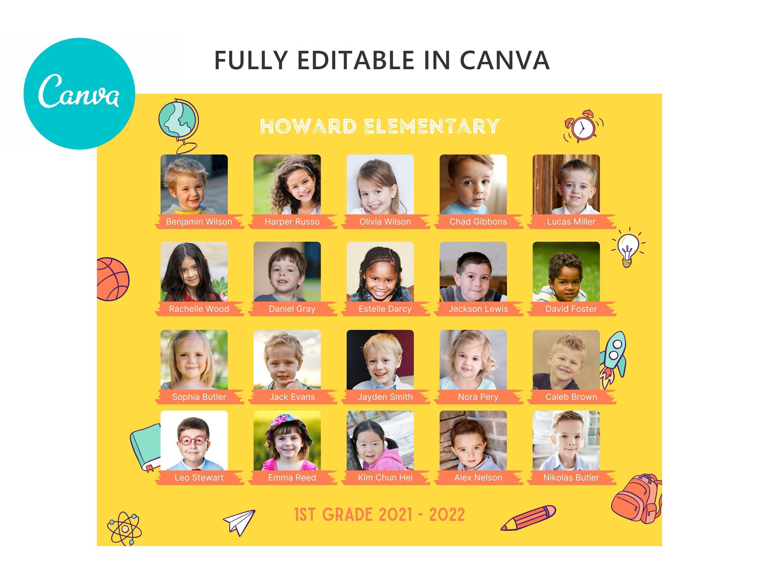 School Template Edit in Canva School Class Photo School - Etsy