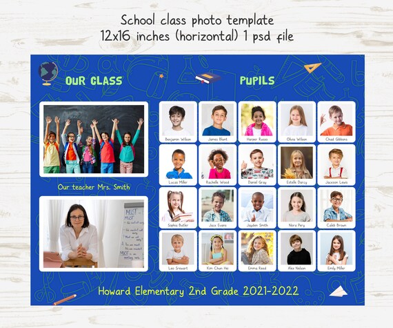 Instant Download Template School Class Photo School Photo | Etsy