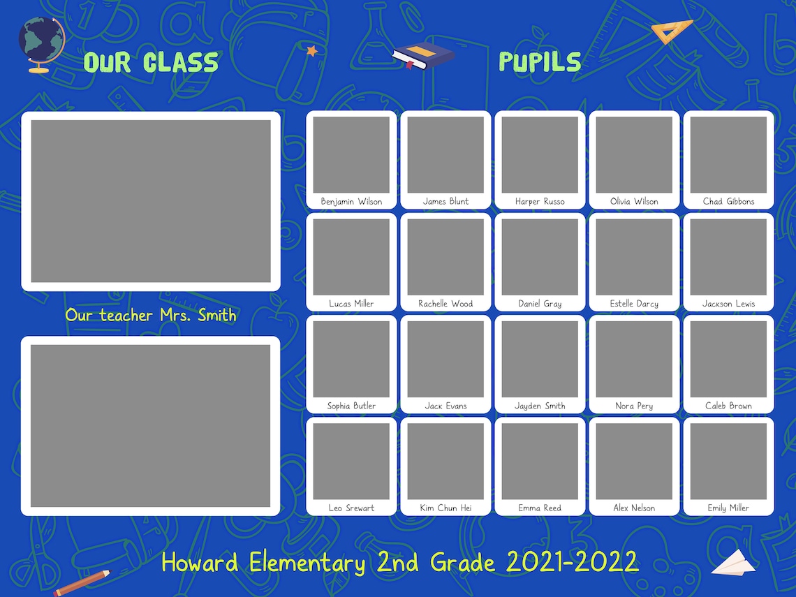 Instant Download Template School Class Photo School Photo | Etsy