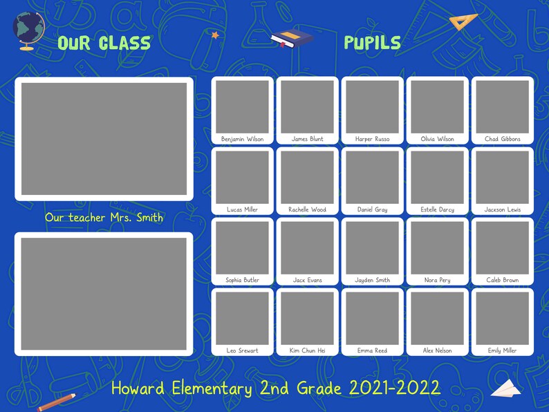 Instant Download Template School Class Photo School Photo | Etsy