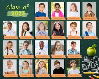 School Class Photo Template 8x10 Photoshop File INSTANT DOWNLOAD - Etsy
