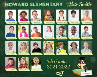 School Class Photo Template 8x10 Photoshop File INSTANT DOWNLOAD - Etsy
