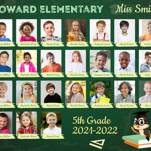 PHOTOSHOP School Class Photo Template 8x10 Photoshop File - Etsy Canada