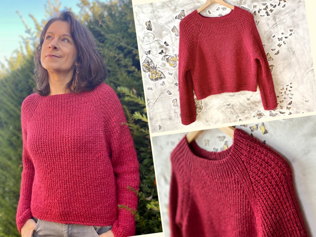 STRICKANLEITUNG "Chiara"- Basic Raglan Sweater - Pullover - Pulli - nahtlos stricken - von oben ...