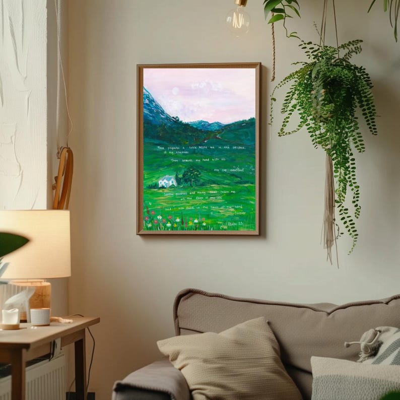 Psalm 23:5-6 Giclee Art Print – Landscape Scripture Bible Verse Wall ...