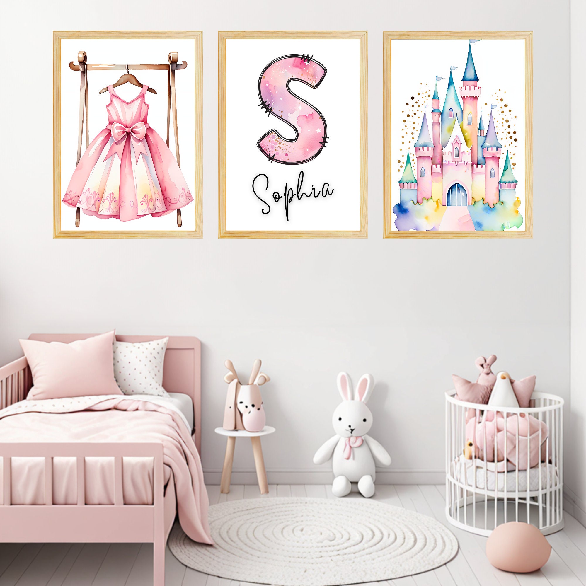 Custom Set of 9 Princesses Room Decor Wall Art Print| Personalized Name ...