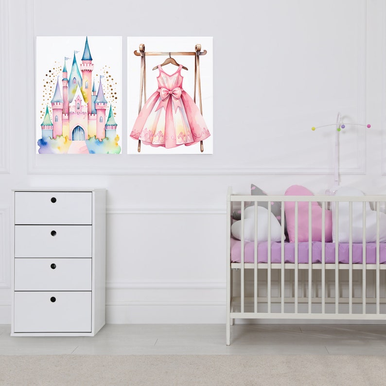 Custom Set of 9 Princesses Room Decor Wall Art Print| Personalized Name ...