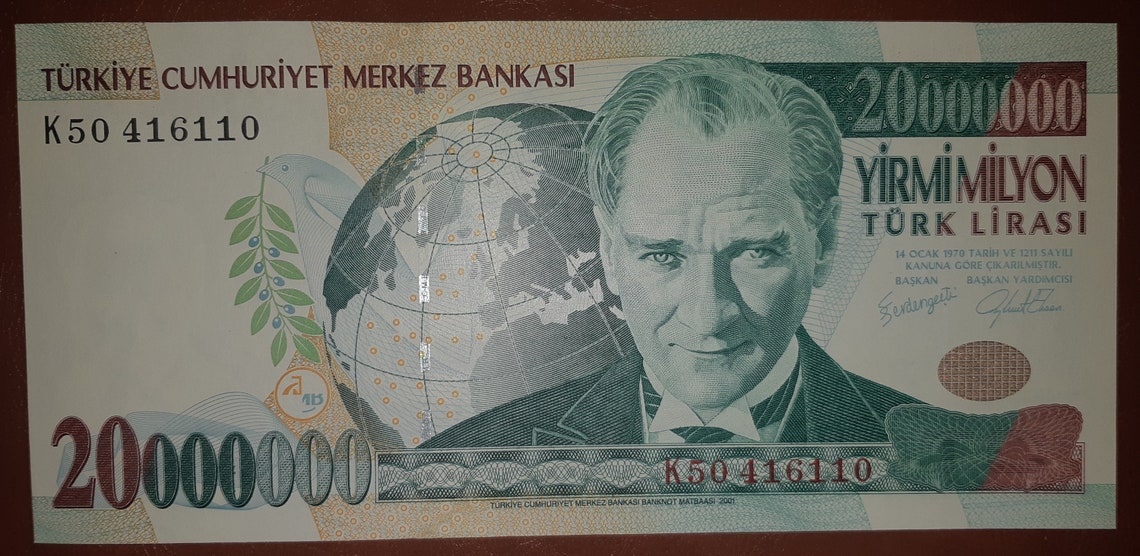 Turkey 1000000 to 20000000 Million UNC Banknotes Set - Etsy