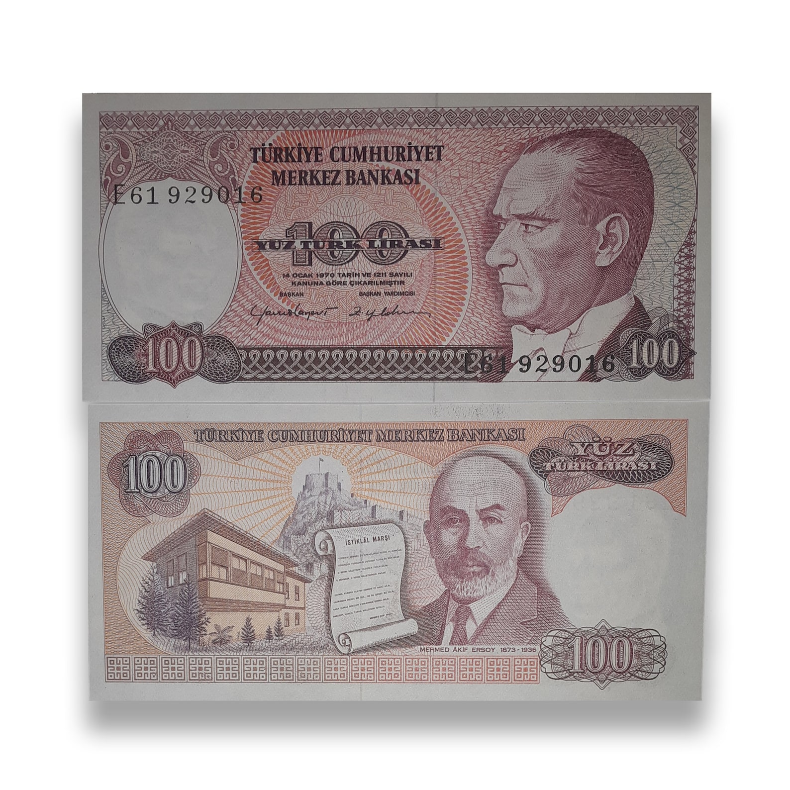 Turkey 100 Lira "ataturk" - 7th Issue L. 1970 (1984-2002) Pick#194 - Etsy