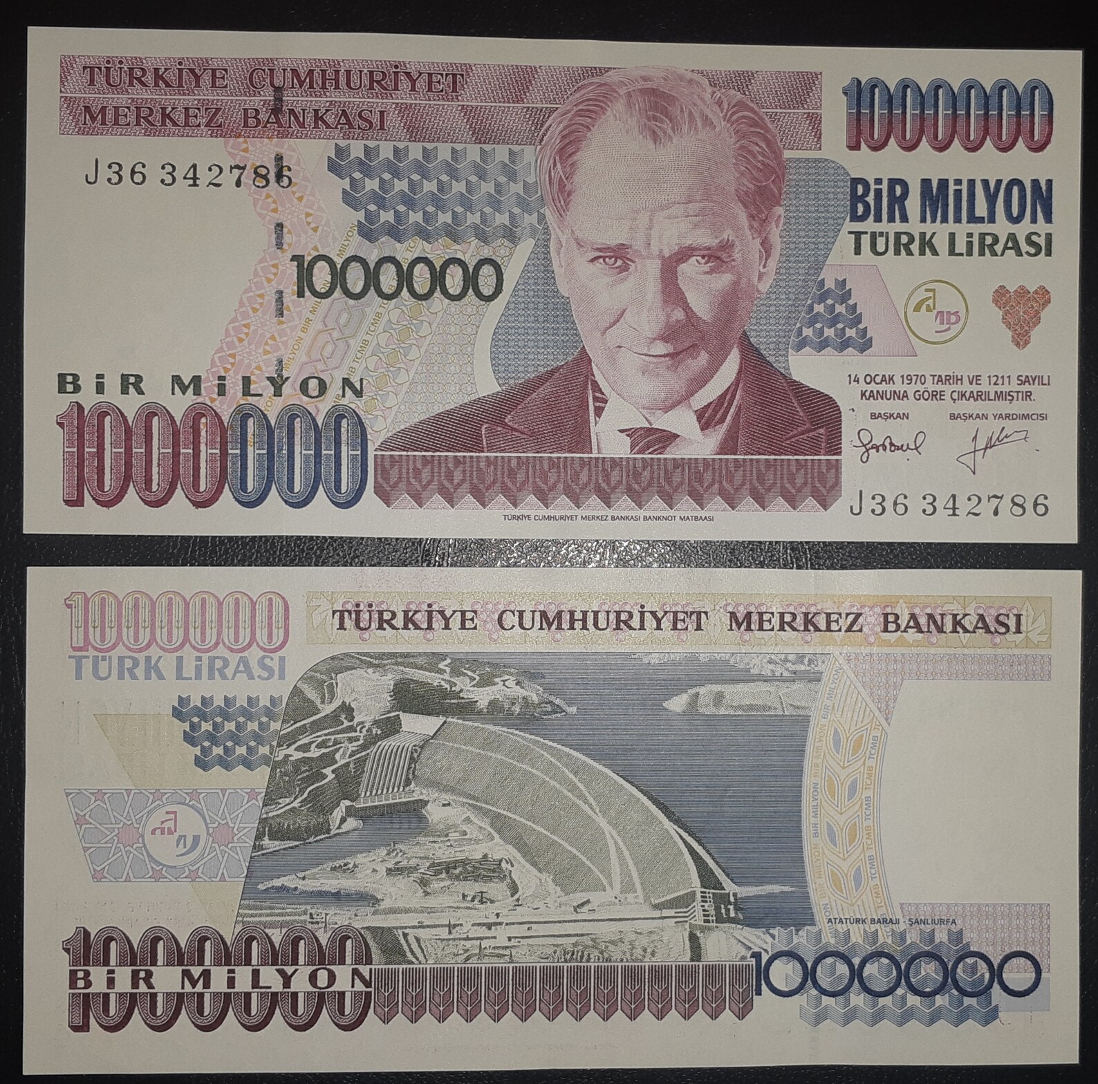 Turkey 1000000 to 20000000 Million UNC Banknotes Set - Etsy