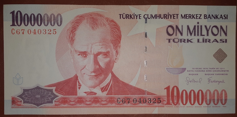 Turkey 1000000 to 20000000 Million UNC Banknotes Set - Etsy