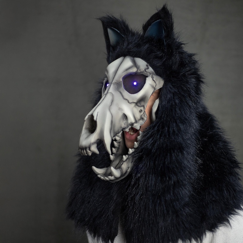 Wolf Skull Mask With Moving Jaw and Fur - Etsy