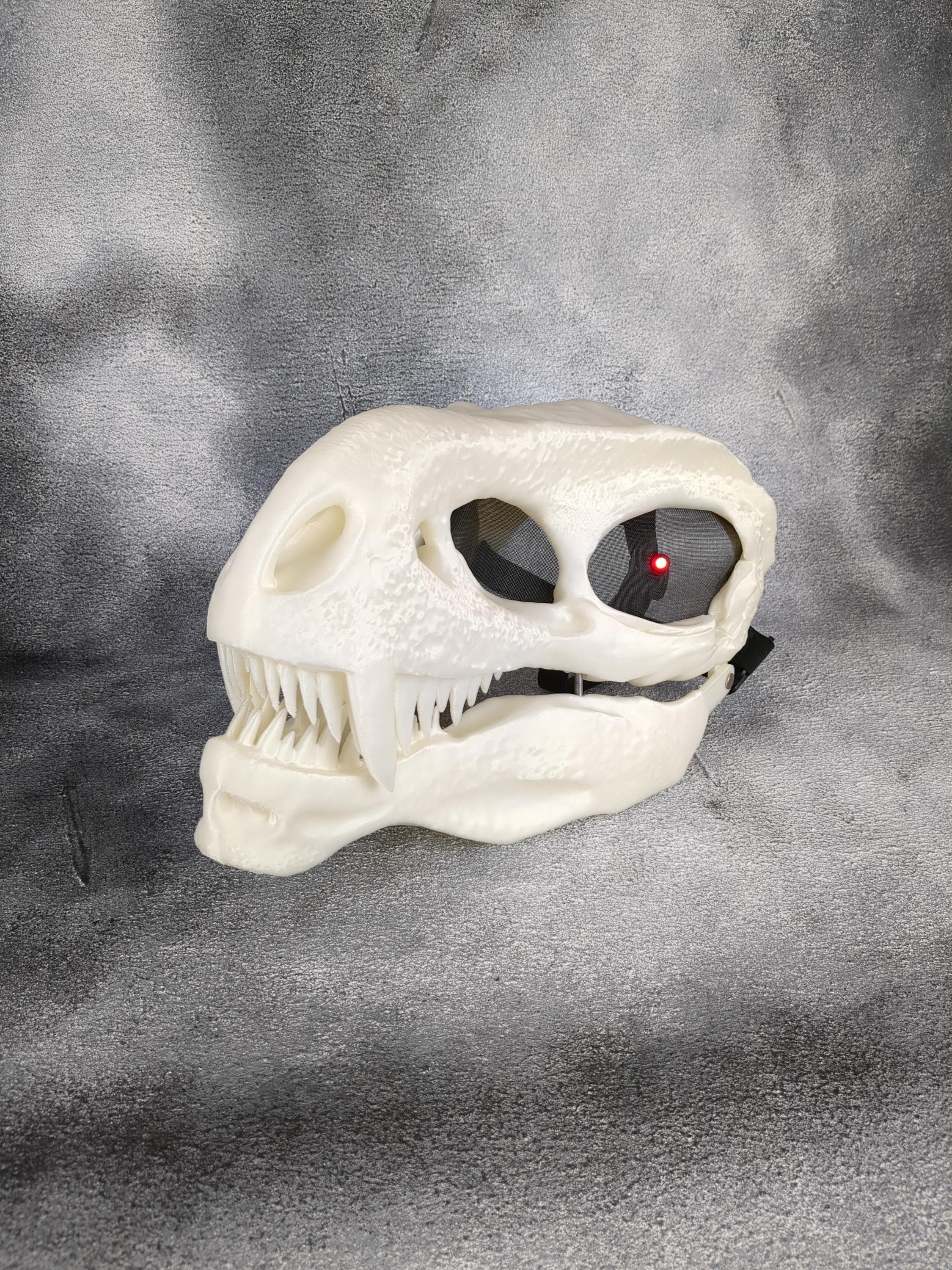 3D Printed T-rex Dino Mask With Moving Jaw & LED Eyes - Etsy