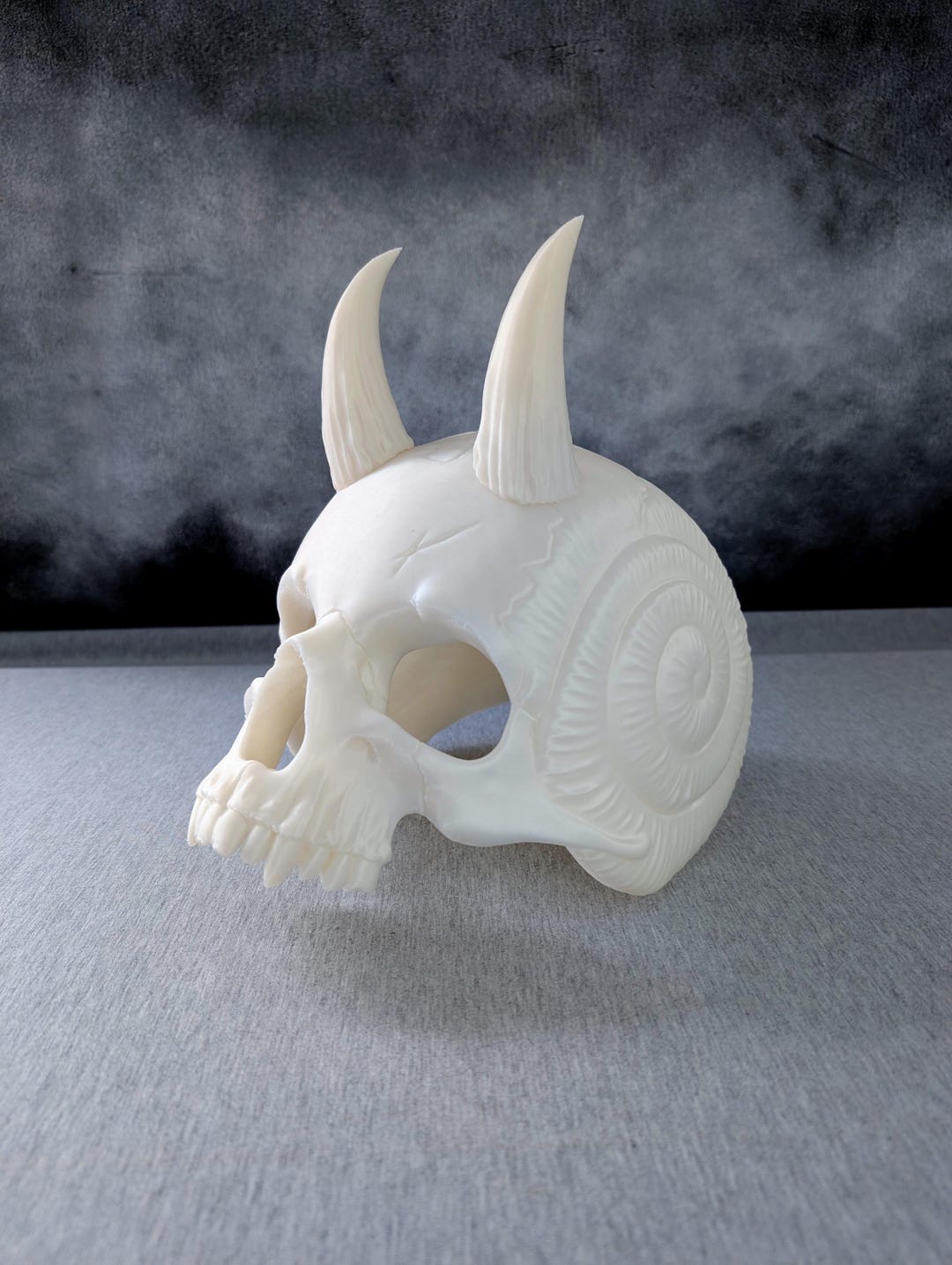 3D Printed Human Snail Skull Base With Horns - Halloween Costume ...
