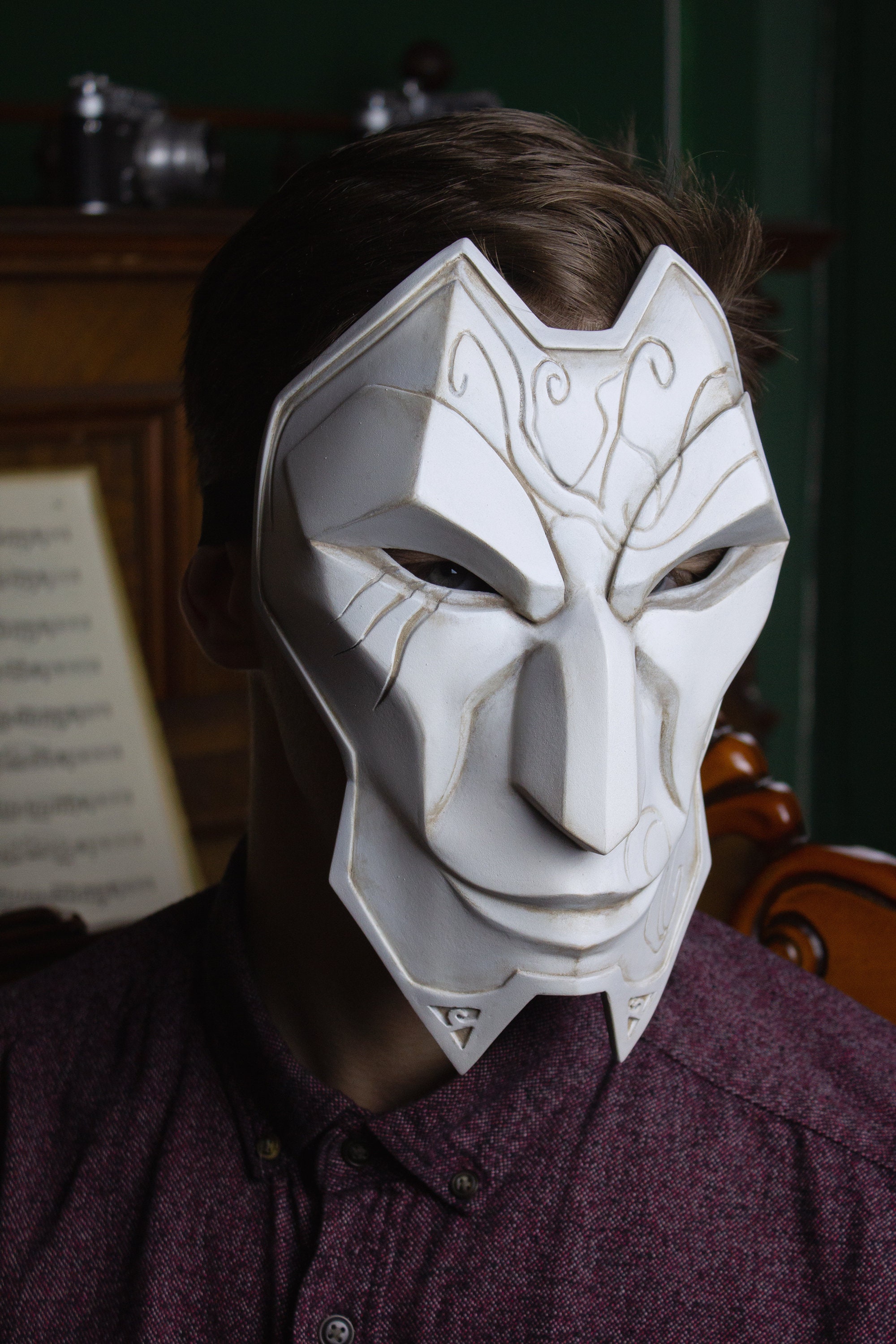 Jhin Mask League of Legends Cosplay Prop Commission - Etsy