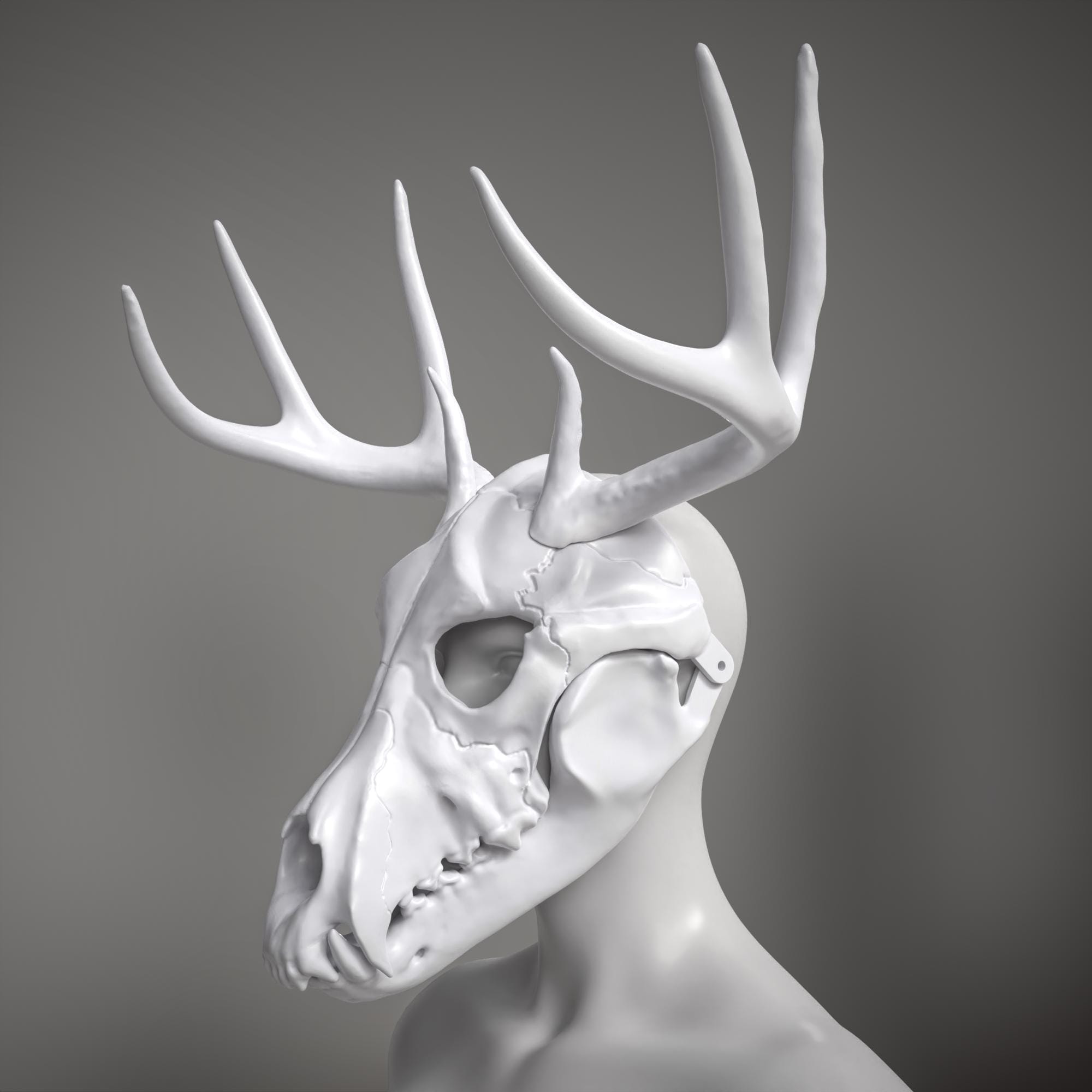 Wendigo Skull Mask STL, Wearable Cosplay Helmet, Moving Jaw ...