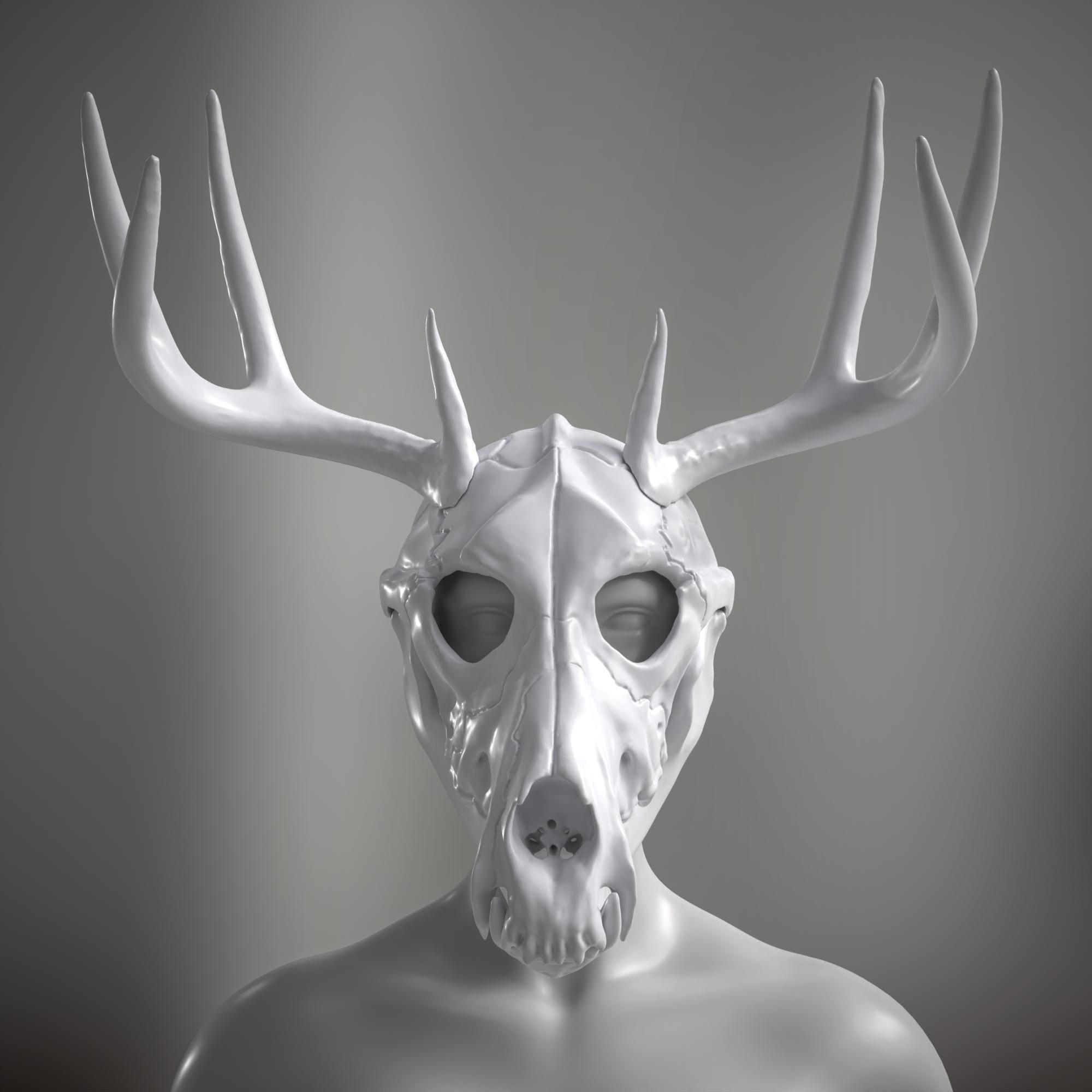 Wendigo Skull Mask STL, Wearable Cosplay Helmet, Moving Jaw ...