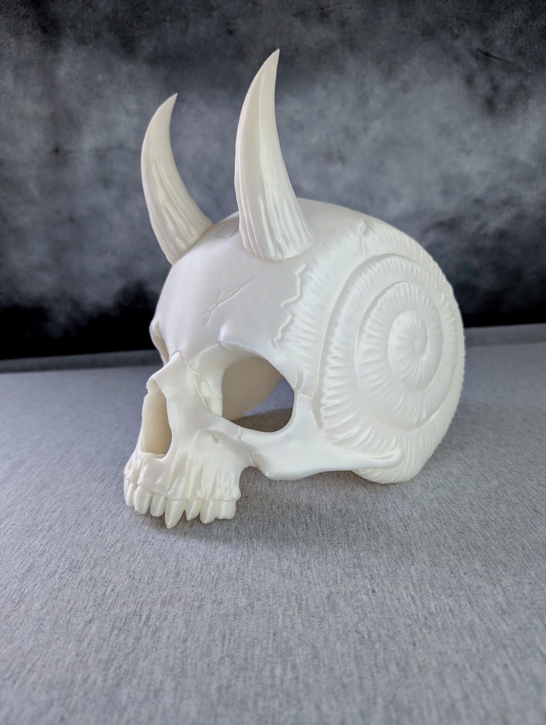 Spooky 3D Printed Snail Skull With Horns - Halloween Costume Prop - Etsy