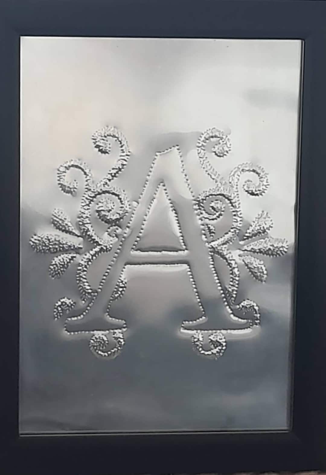 Hand Embossed Initial Artwork - Etsy