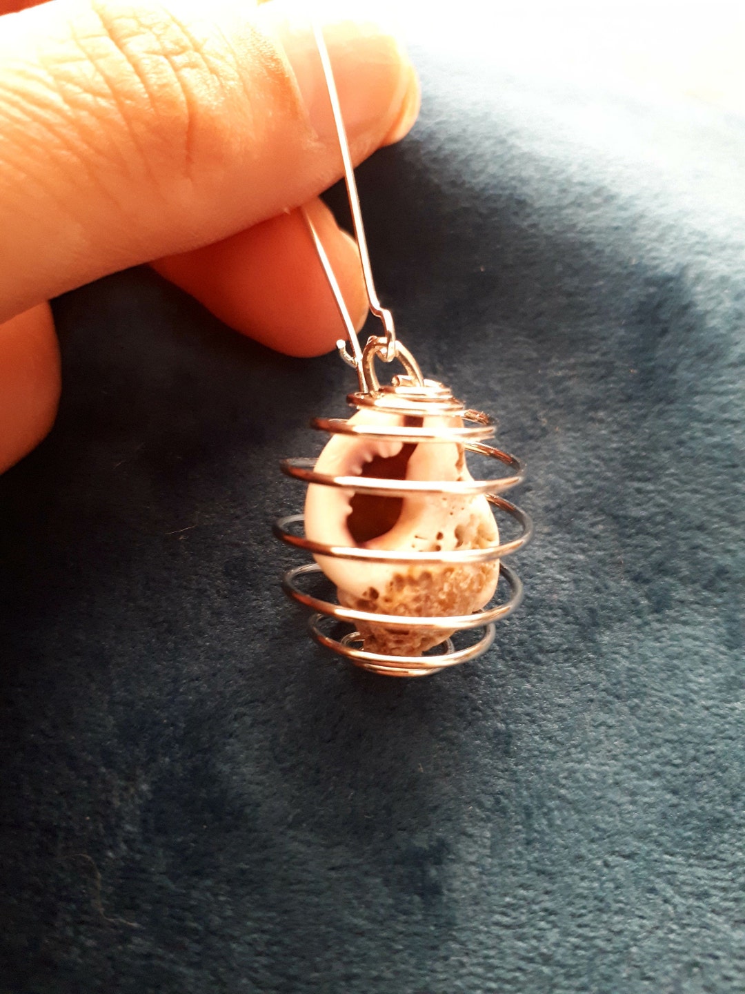 Handmade Singular Statement Earring With Unvarnished Seashell. - Etsy