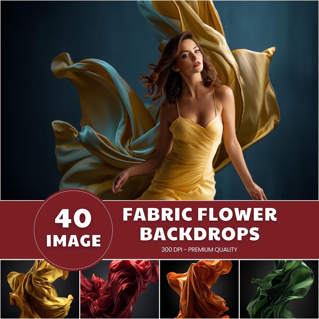 Flowy Fabric Flower Maternity Backdrop Overlays for Composite ...