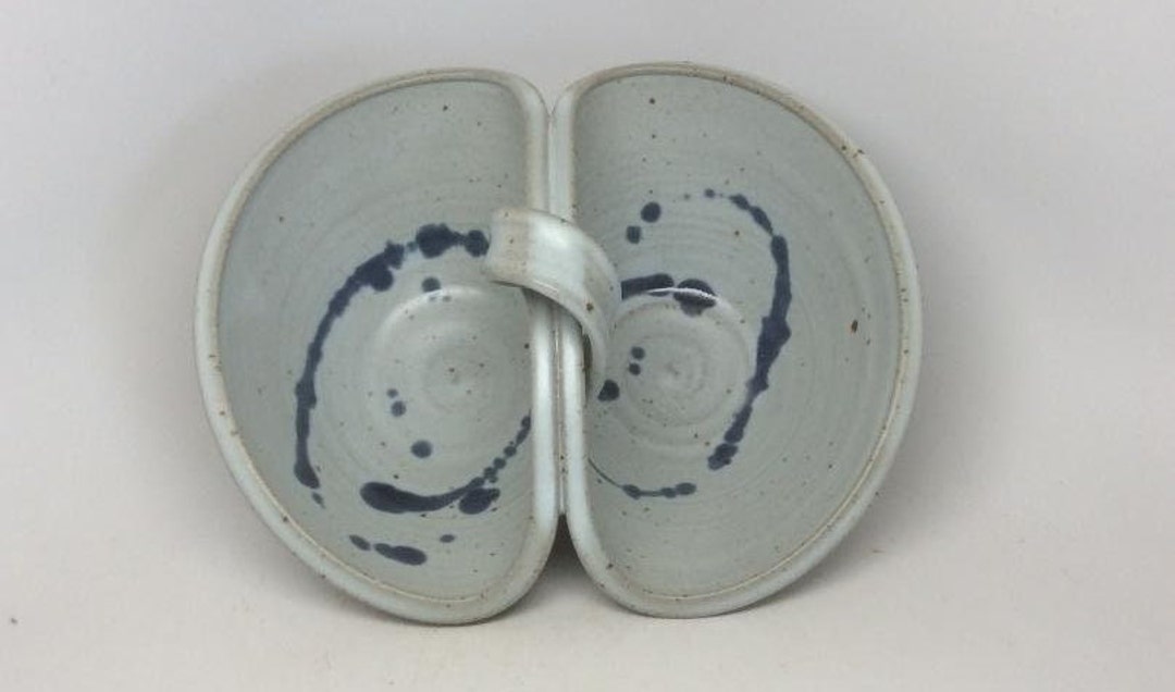 Vintage Studio Art Pottery Divided Dish With Handle. Stoneware. - Etsy