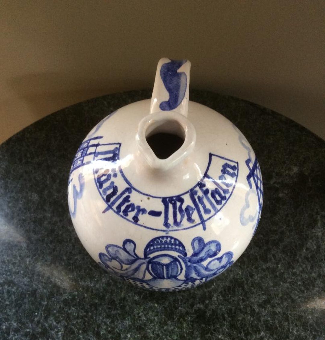 Delft Blue and White Porcelain Jug With Spout and Handle. 6 X 6 Inches ...
