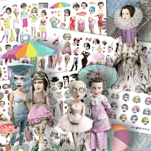 Modern Women Paper Dolls Retro Bundle 3 X Digital Collage - Etsy