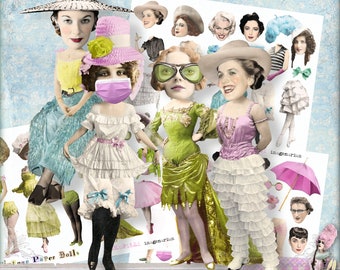 Extravagant Paper Dolls Bundle 3 X Digital Collage Sheet | Etsy