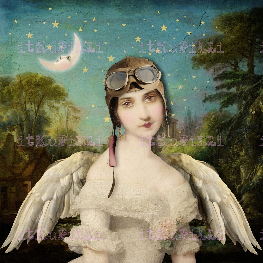 Pilot Angel - Digital Sheet to Print on Paper, Fabric. Iron on Transfer ...