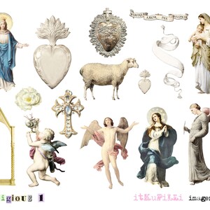 Religious Bundle - 3 X Digital Collage Sheet - Jpg and Png - Printable ...