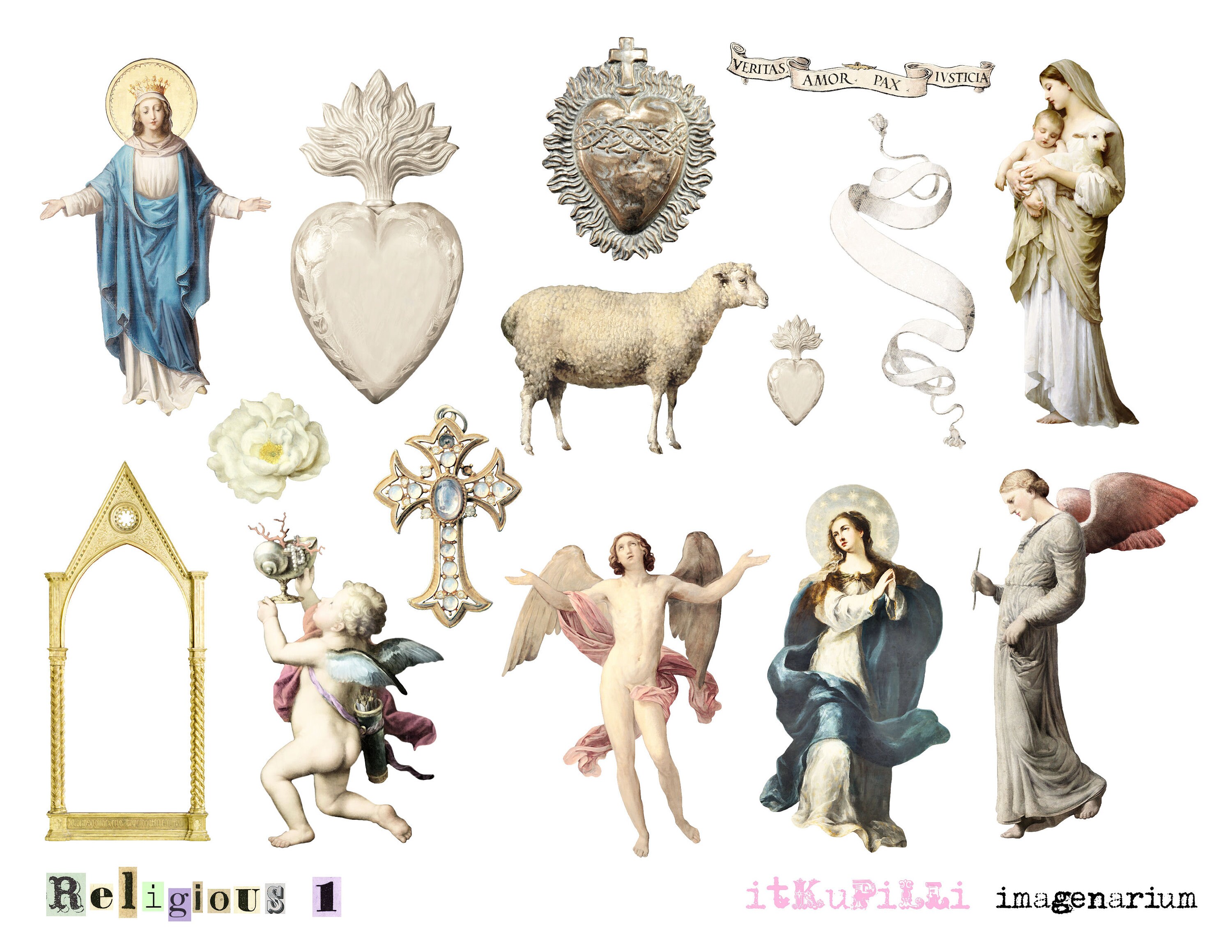 Religious Bundle 3 X Digital Collage Sheet Jpg and Png - Etsy