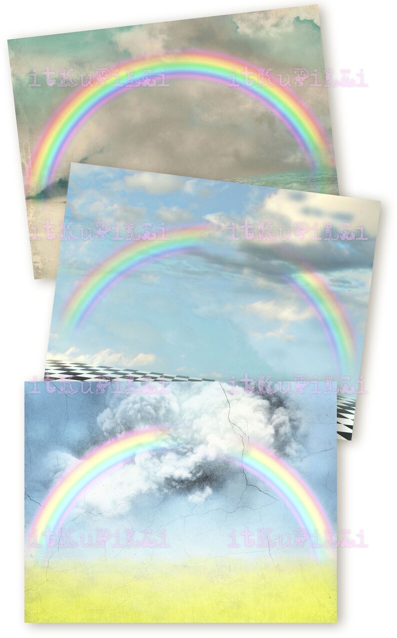 Rainbow Landscapes Large 8.5x11 Backgrounds Digital - Etsy