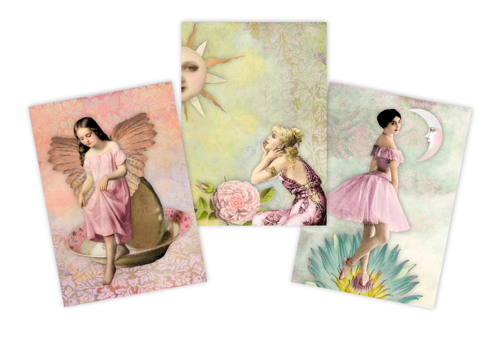 Celeste Bundle - 3 X Digital Collage Sheet - Jpg and Png - Printable ...