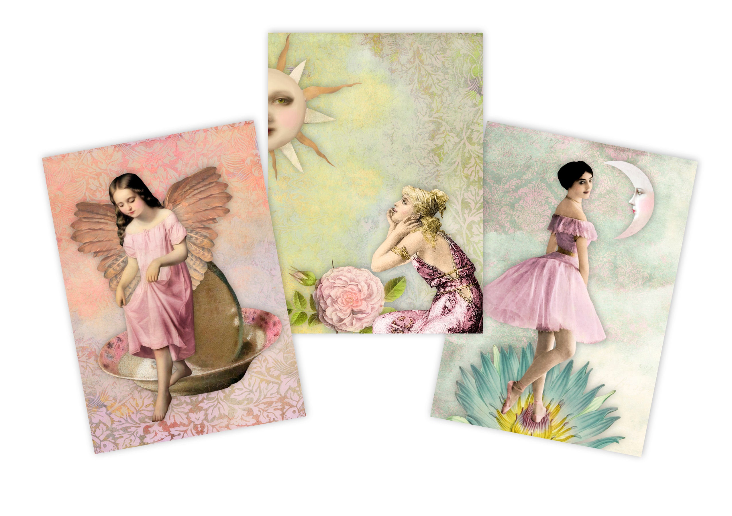 Celeste Bundle - 3 X Digital Collage Sheet - Jpg and Png - Printable ...