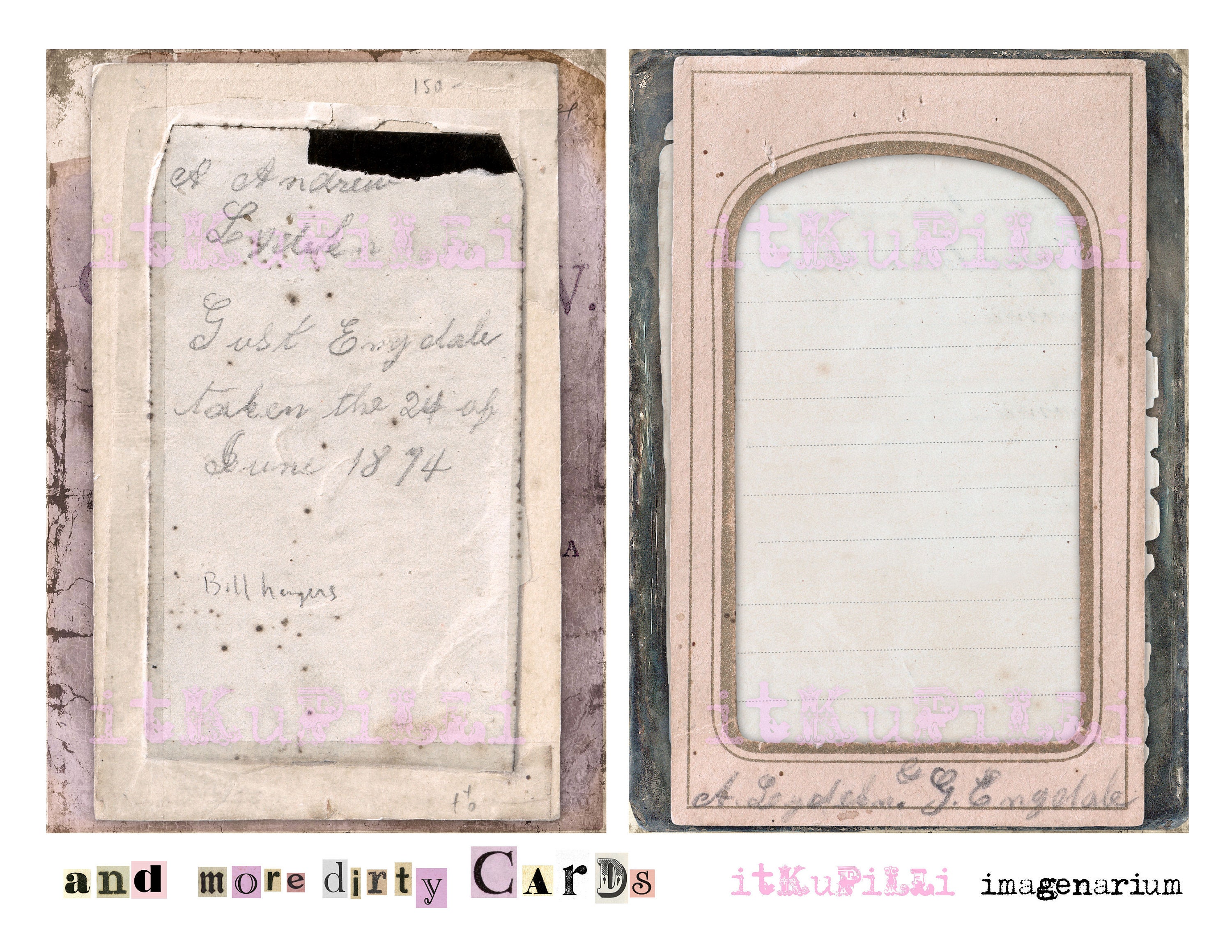 Dirty Cards Hazy Pink Jumbo ATC 5" X 7" Backgrounds - Steampunk ...