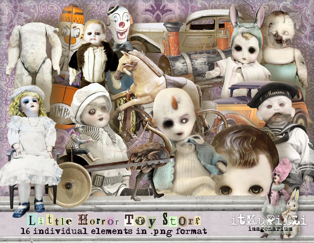 Little Horror Toy Store - 15 Individual Png Files - Vintage Halloween ...