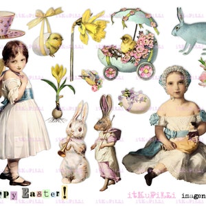 The Cutest Easter Bundle - Spring - 4 X Digital Collage Sheet - Jpg and ...