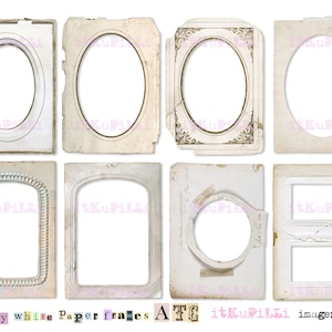 Shabby White Paper Frames ATC - Journaling, Collage, Scrapbooking ...
