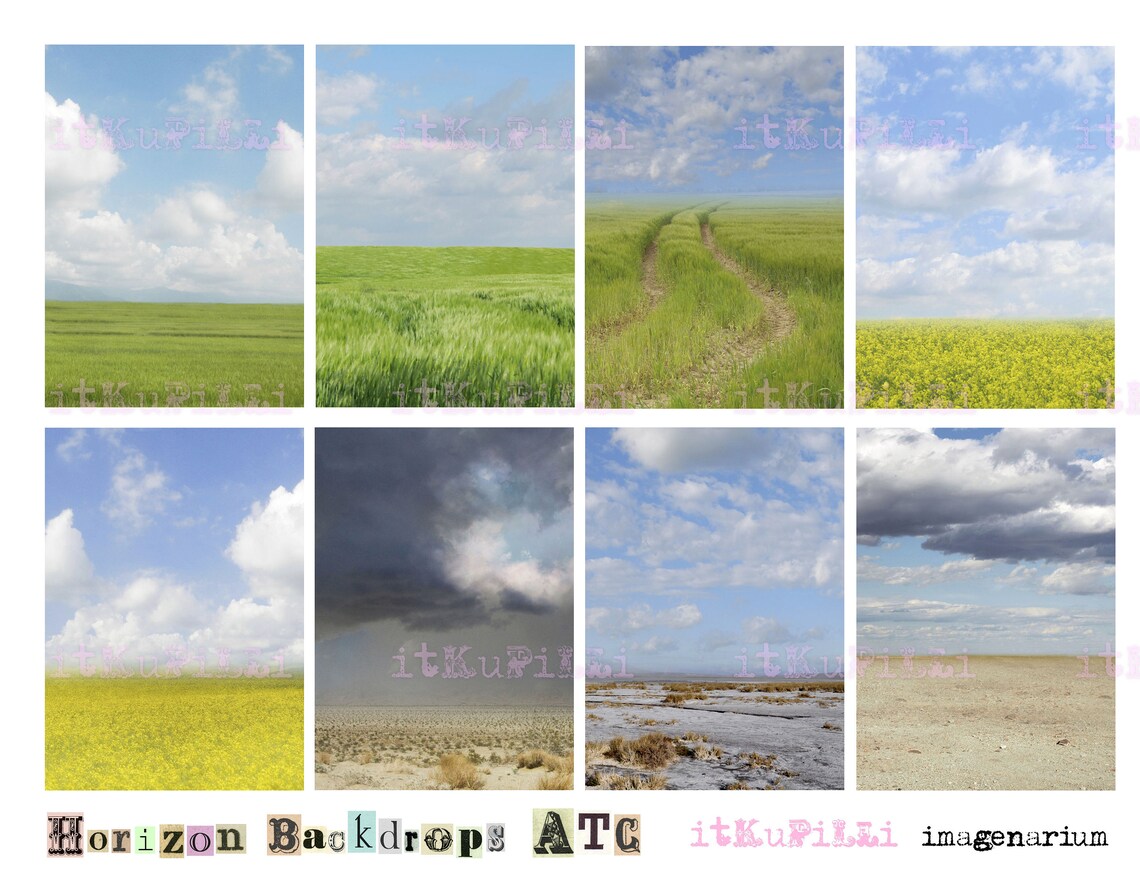 Horizon Backdrops ATC Backgrounds Digital Collage Sheet - Etsy