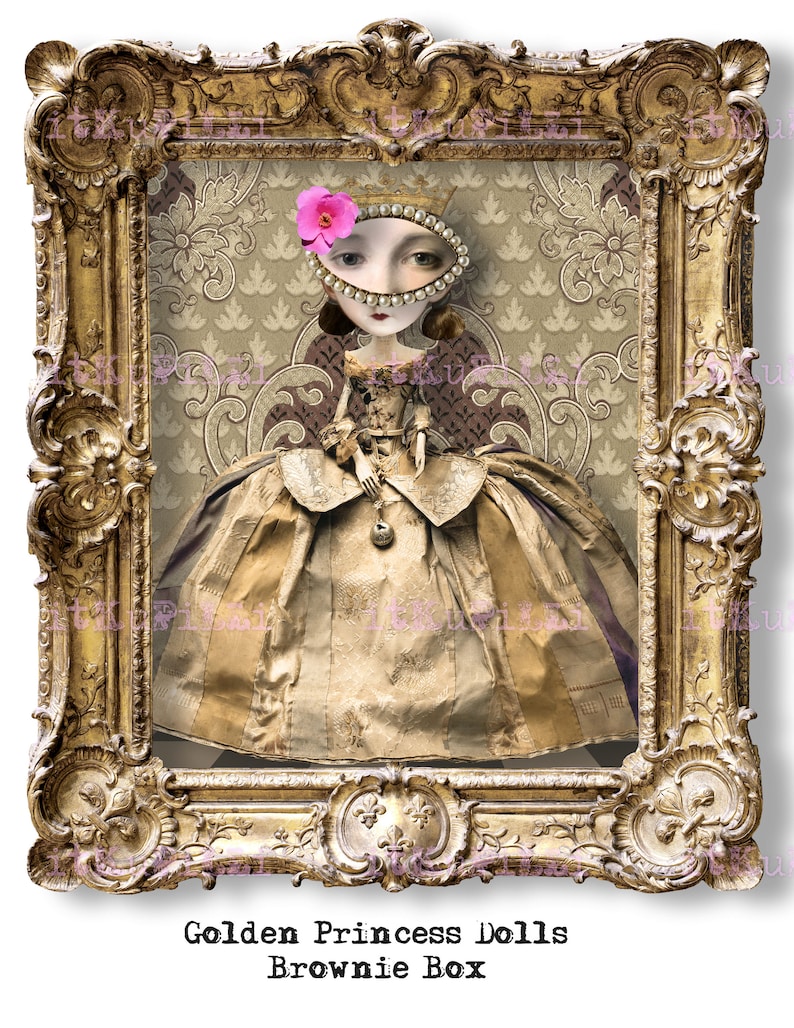 Golden Princess Paper Dolls Digital Collage Sheet Jpg Png - Etsy